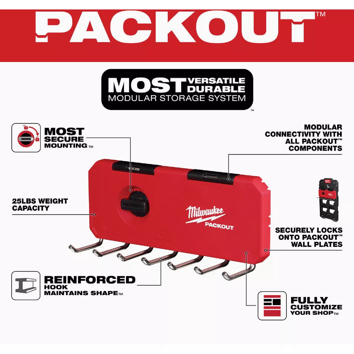 Milwaukee PACKOUT 7-Hook Rack | Do it Best