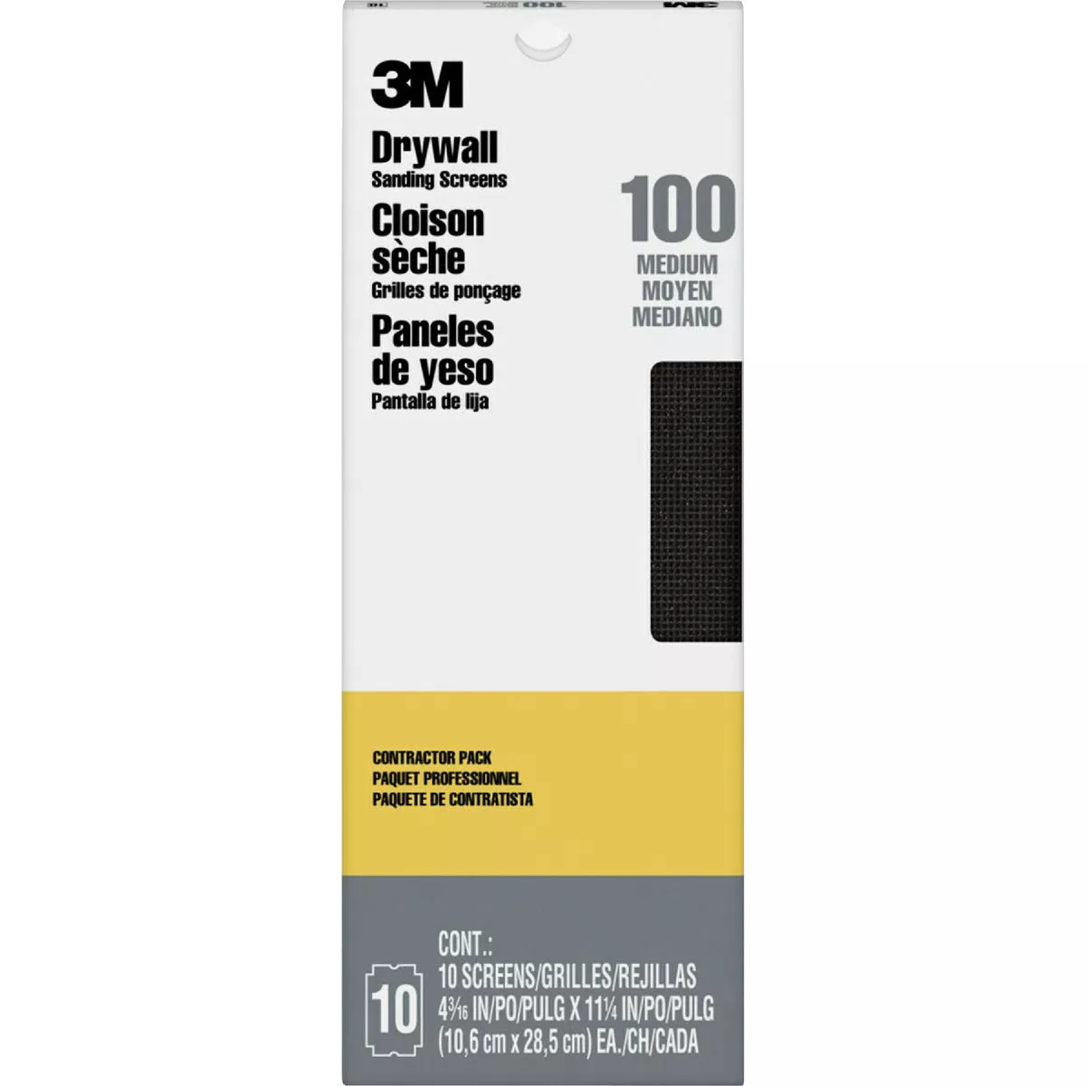 3M ProPak 4-3/16 In. x 11-1/4 In. Drywall Sanding Screens, 100 Grit (10 ...