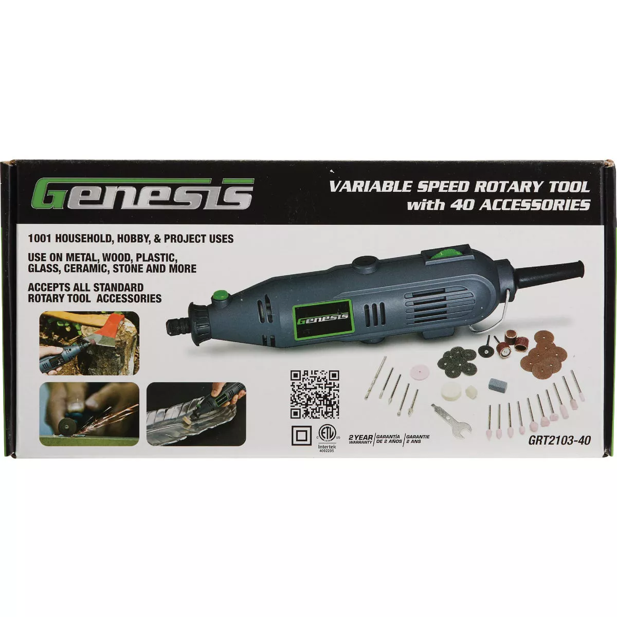Genesis 120V 1A Variable Speed Electric Rotary Tool Kit with 40 ...