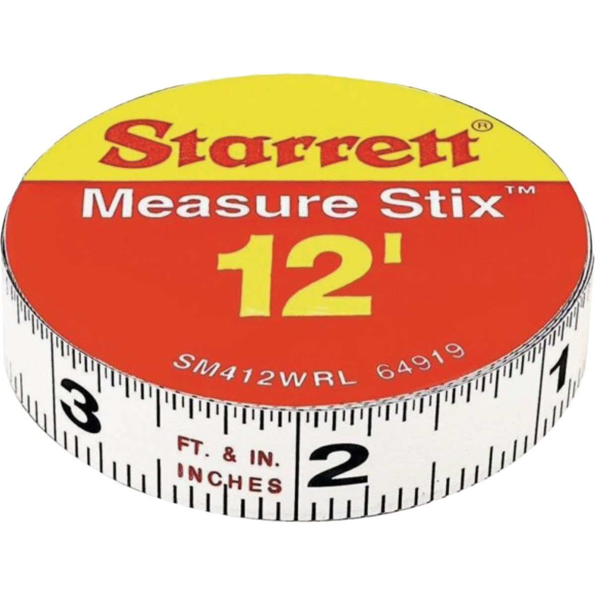 Starrett 12 Ft. SAE Steel Self Adhesive Measuring Tape (Right-to-Left ...