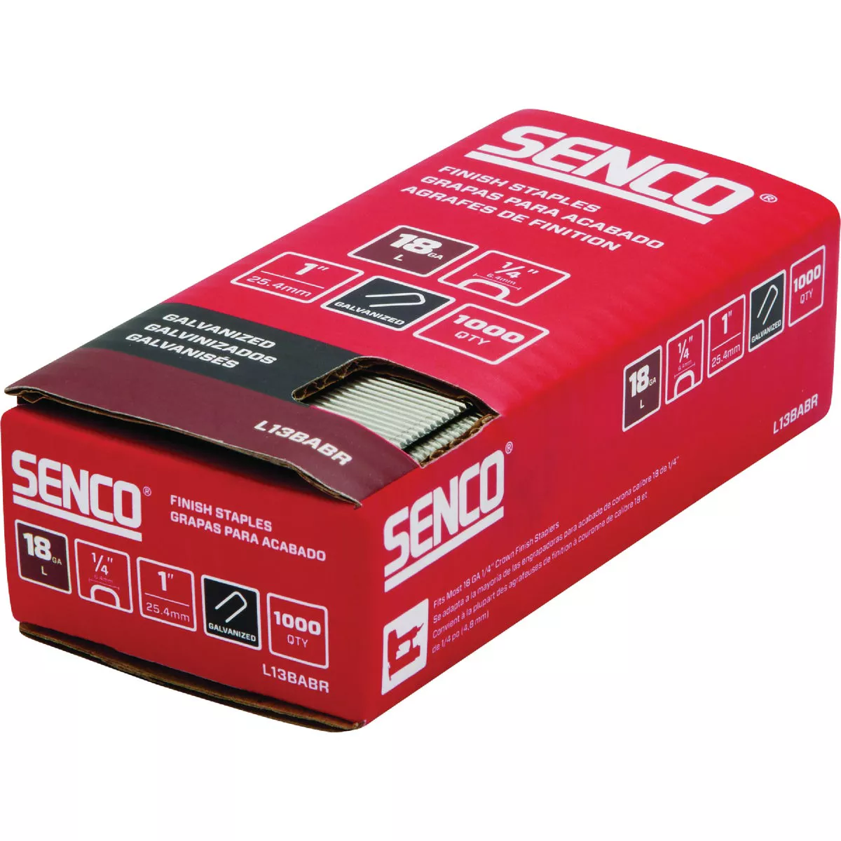 Senco AccuSet 1/4 In. x 1 In. 18-Gauge Galvanized Medium Wire Finish Staple (1000 Ct.) | Do it Best