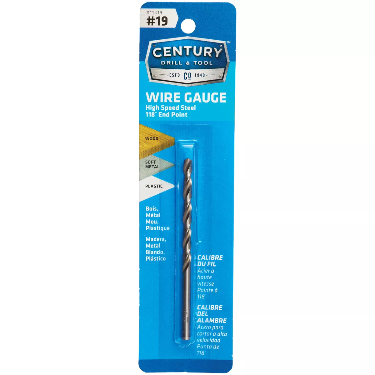 Century Drill & Tool Number 19 HSS Brite Drill Bit | True Value Hardware