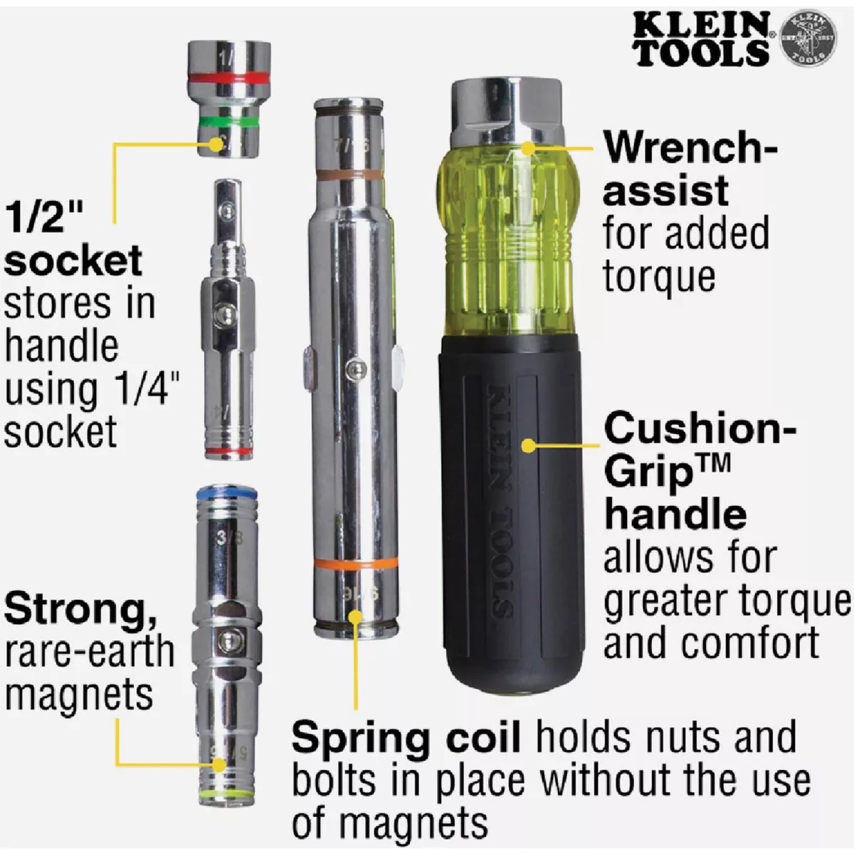 Klein SAE 9-in-1 Pass Through Magnetic Multi-Nut Driver | Do it Best