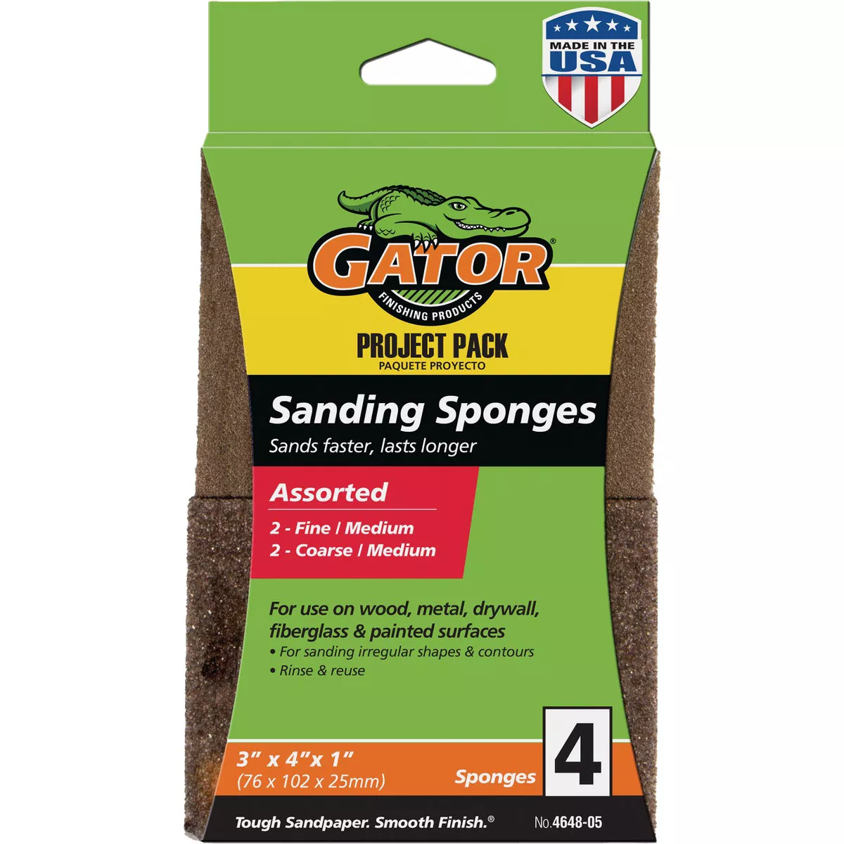 Gator Multi-Surface 3 In. x 4 In. x 1 In. Sanding Sponges (4-Pack) | Do ...
