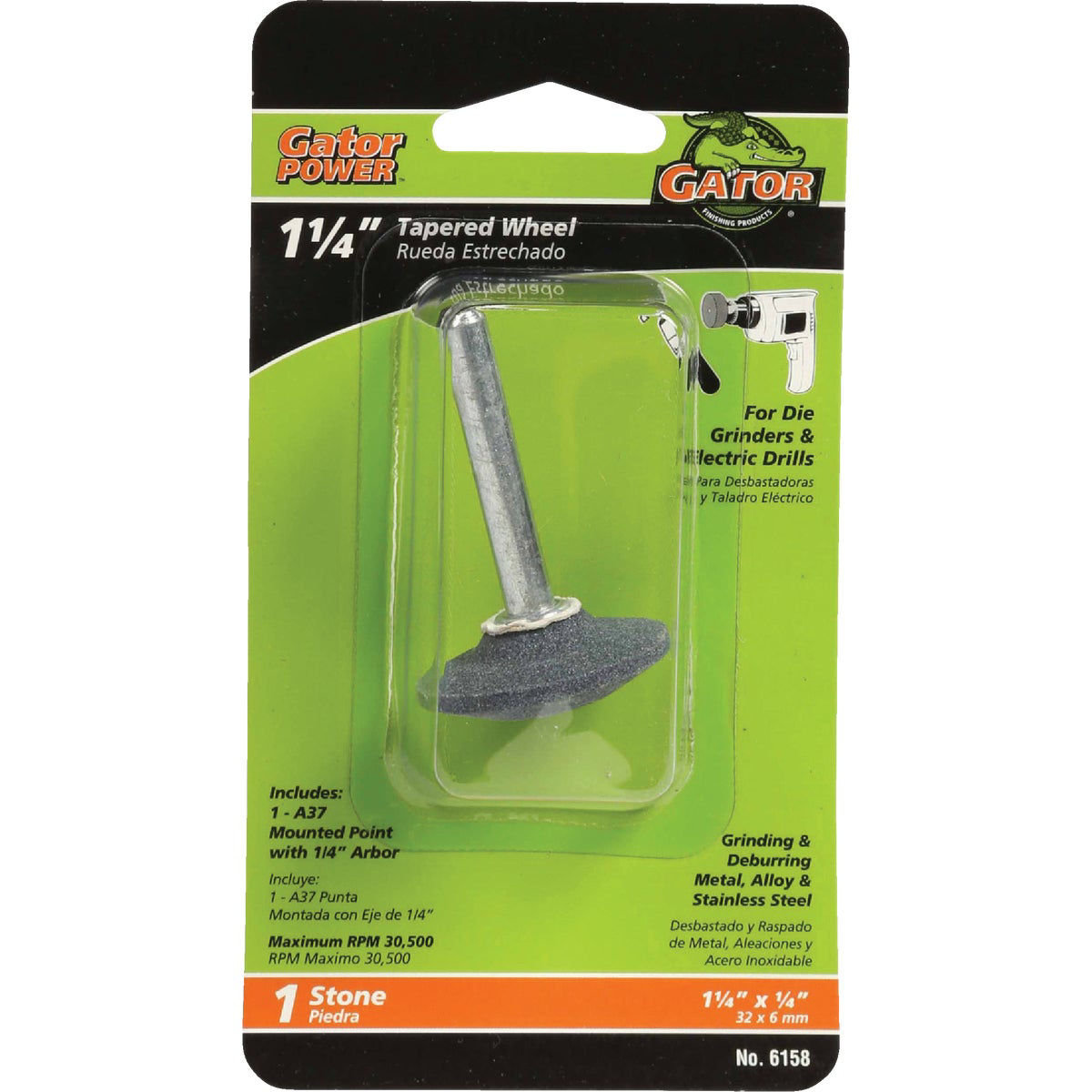 Gator Blade Tapered Wheel 1-1/4 In. x 1/4 In. Grinding Stone | Do it Best