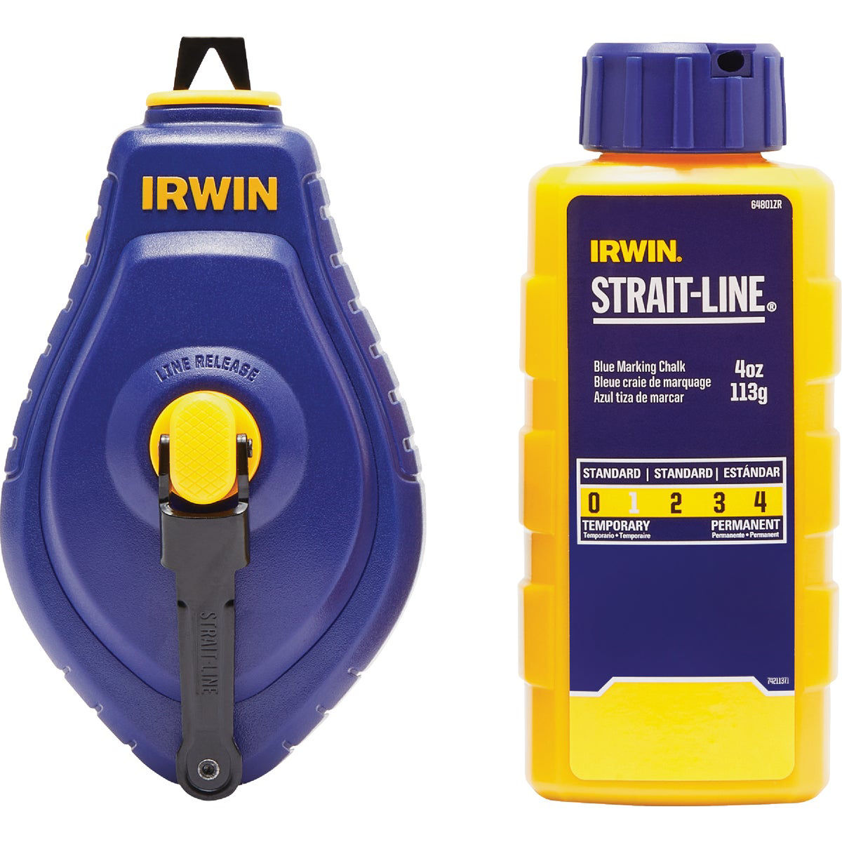 Irwin STRAIT-LINE Speed-Line 100 Ft. Chalk Line Reel and Chalk, Blue ...