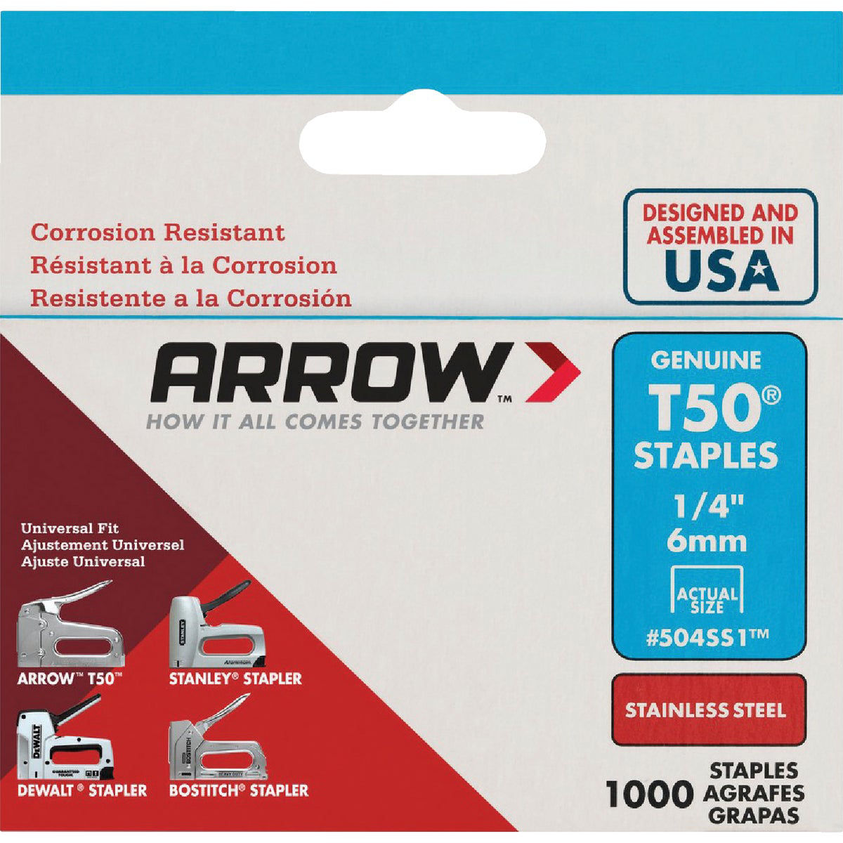 Arrow T50 Heavy-Duty Stainless Steel Staple, 1/4 In. (1000-Pack) | Do ...