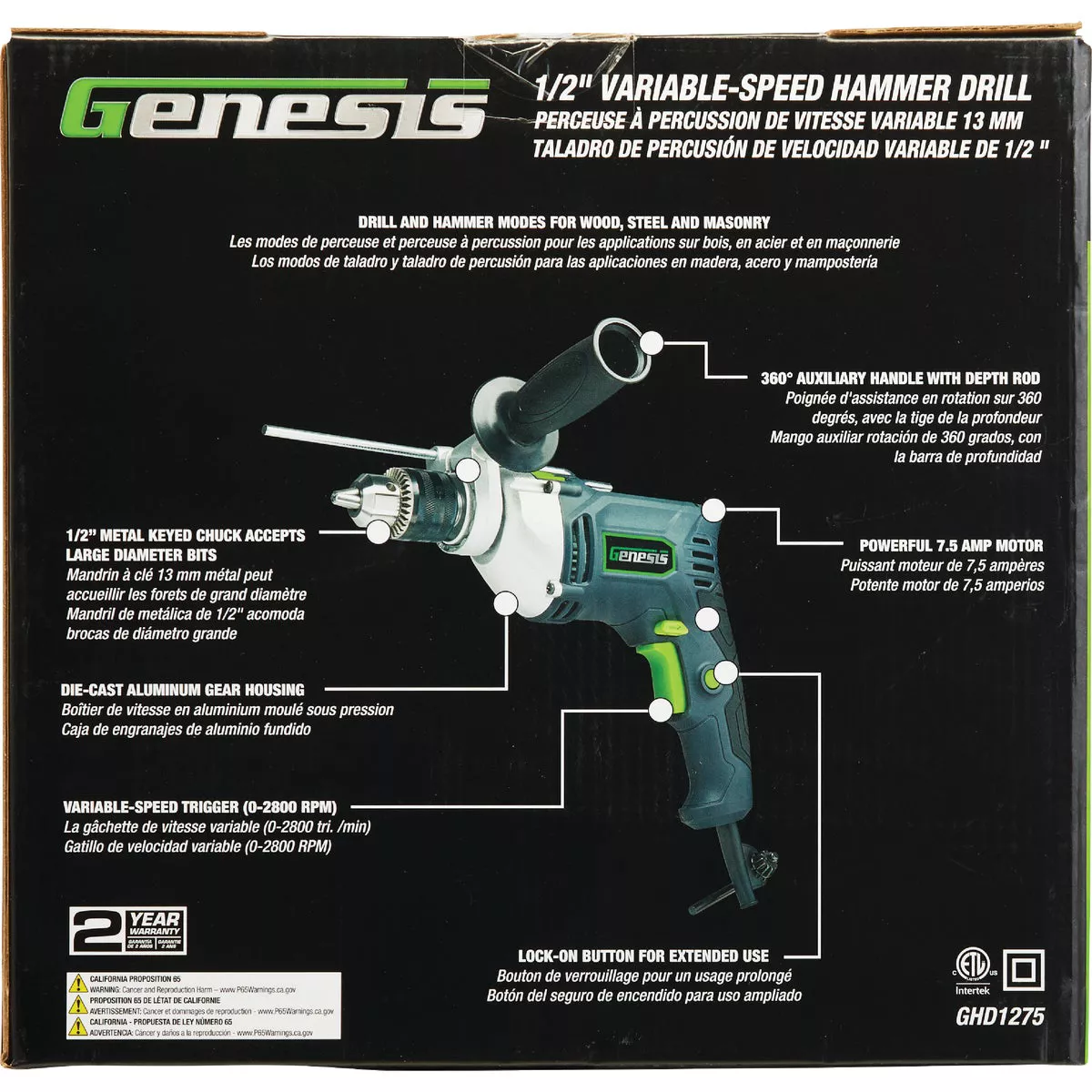 Genesis 7.5A 1/2 In. VSR Electric Hammer Drill | Do it Best