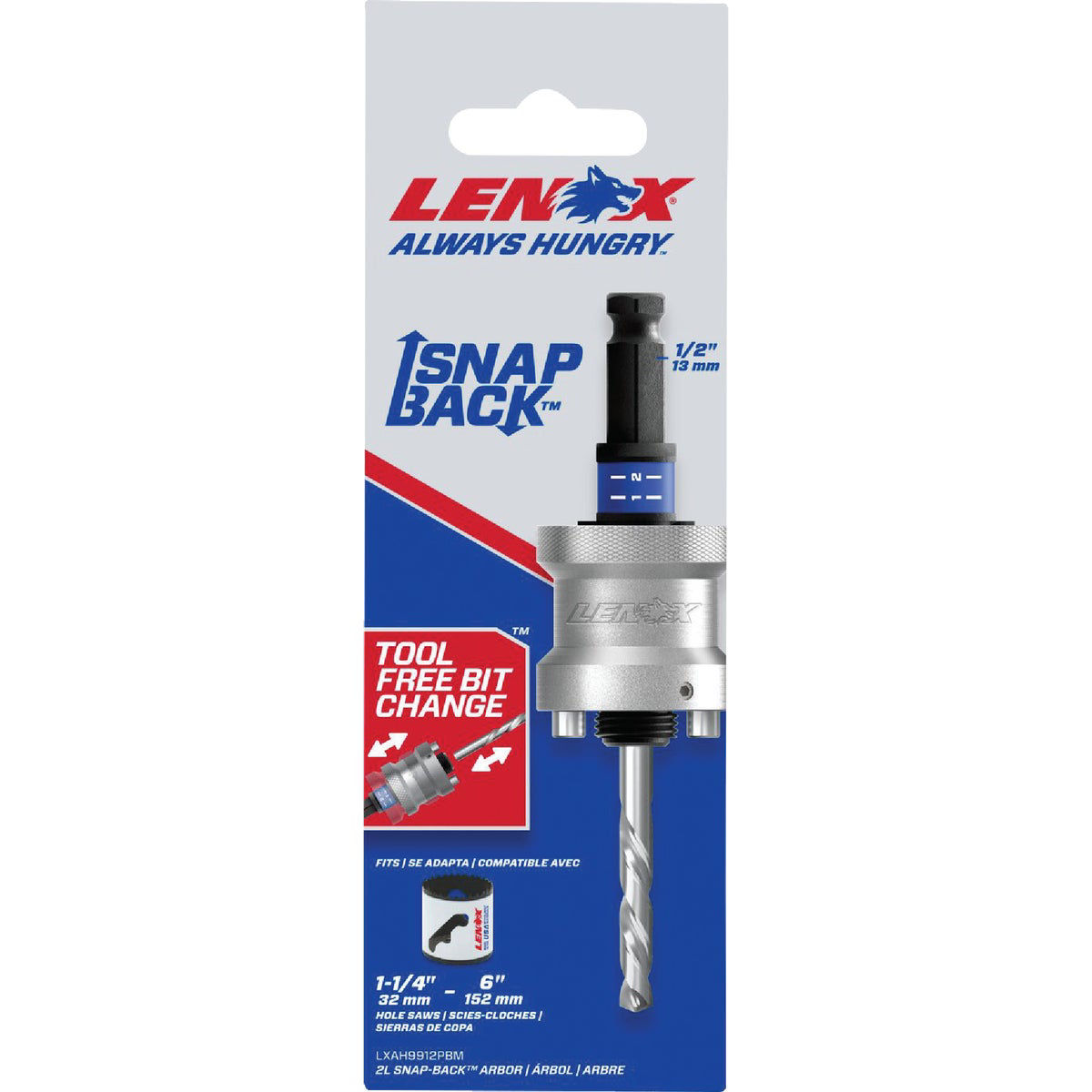 Lenox SNAP-BACK 1/2 In. Hex Shank Quick Change Hole Saw Mandrel Fits 1 ...