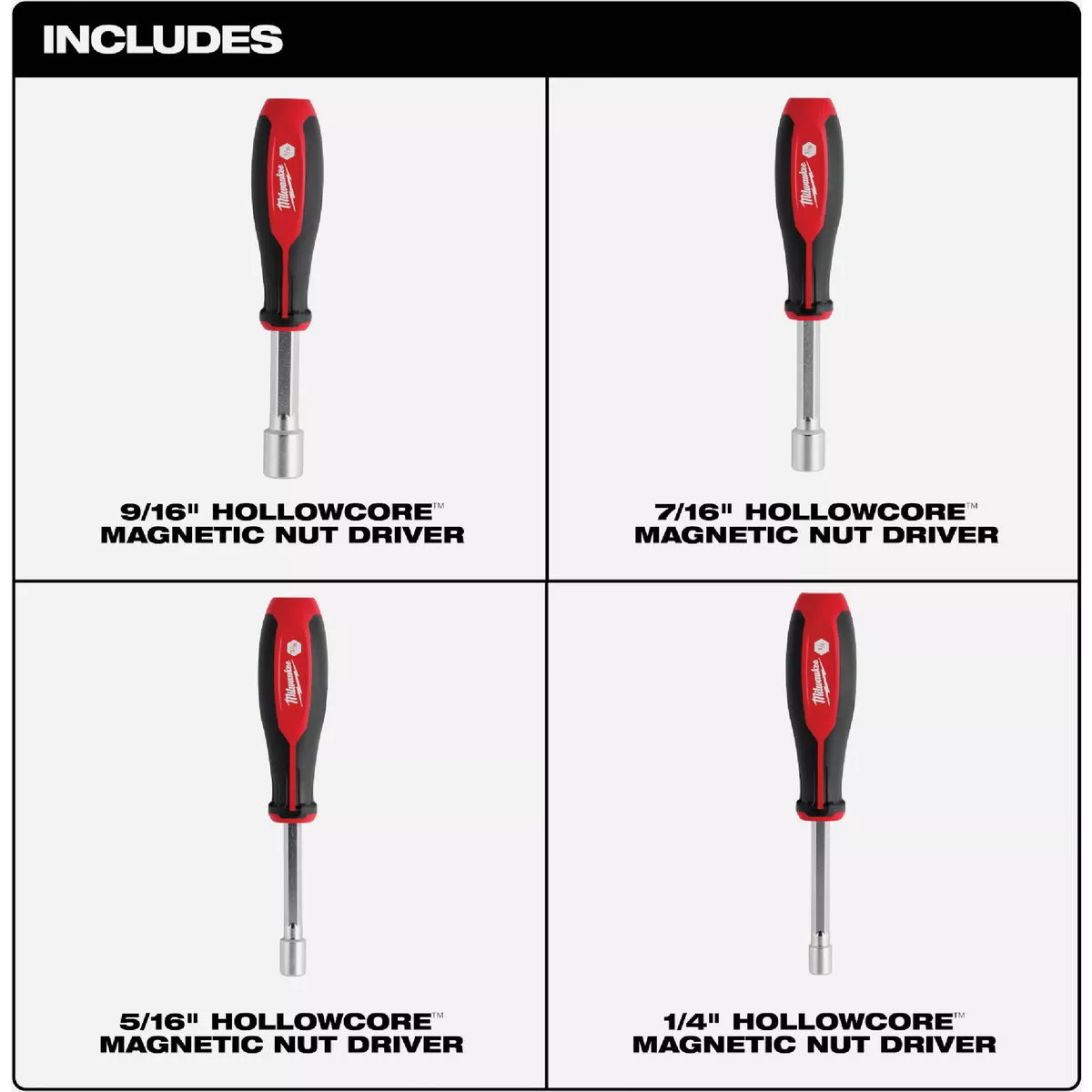 Milwaukee SAE HollowCore Magnetic Nut Driver Set (4-Piece) | Do it Best