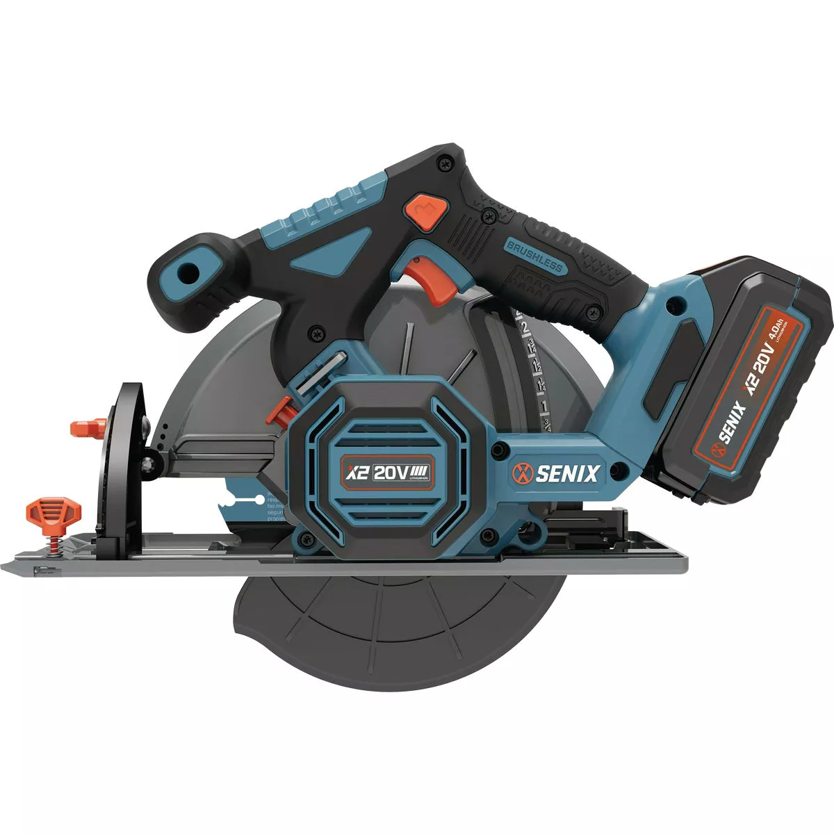 Senix X2 20V Max Brushless 7-1/4 In. Cordless Circular Saw Kit with 4.0 ...