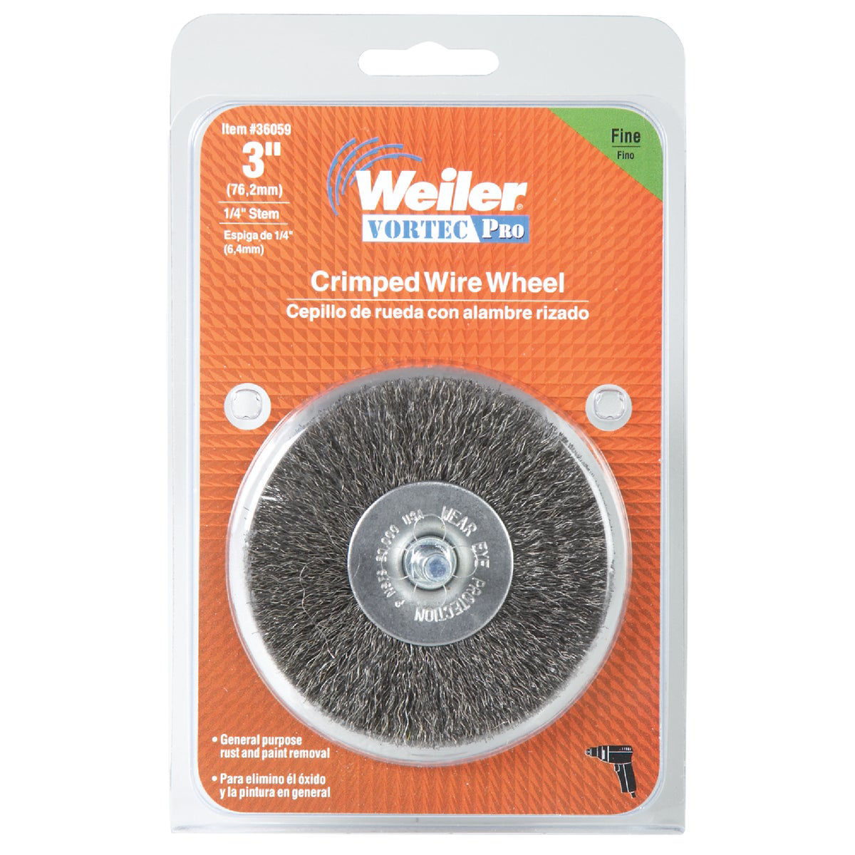 Weiler Vortec 3 In. Crimped, Fine Drill-Mounted Wire Brush | Do it Best