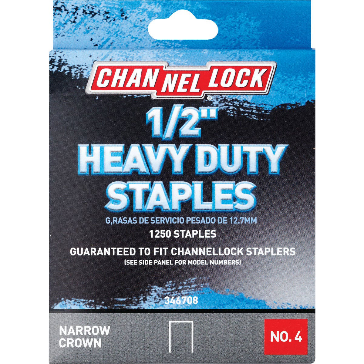 Channellock No. 4 Heavy-Duty Narrow Crown Staple, 1/2 In. (1250-Pack ...