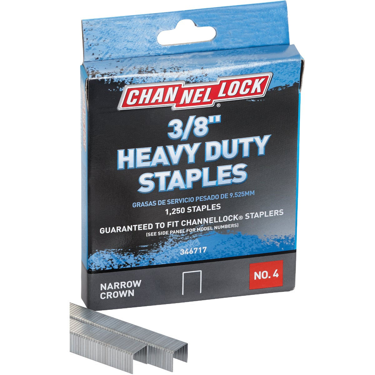 Channellock No. 4 Heavy-Duty Narrow Crown Staple, 3/8 In. (1250-Pack ...