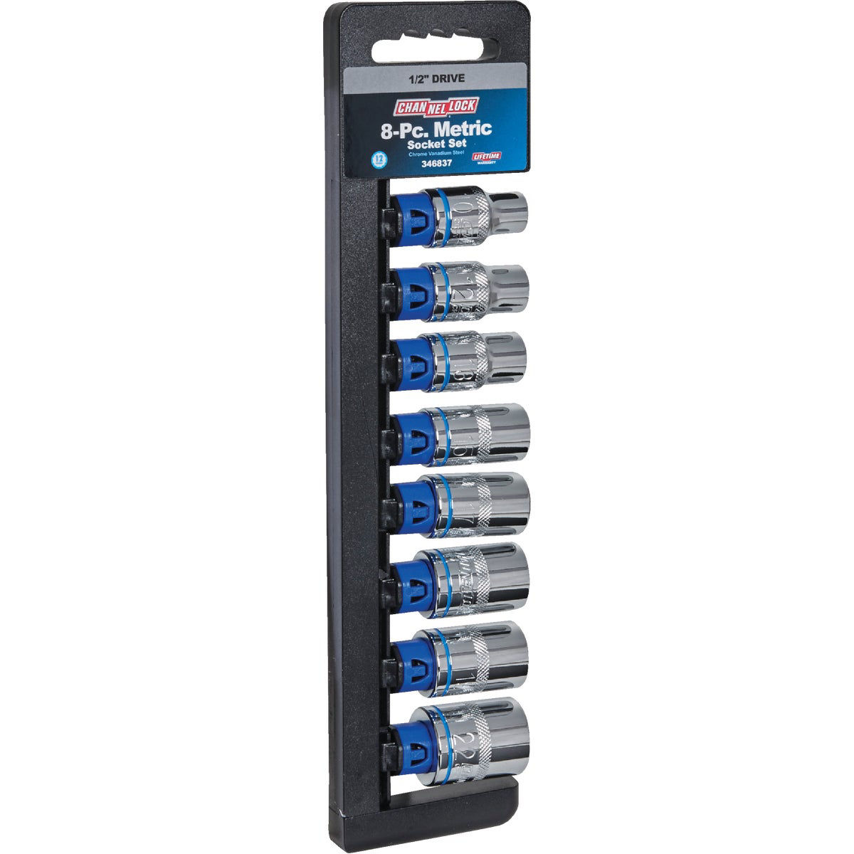 Channellock Metric 1/2 In. Drive 12-Point Shallow Socket Set (8-Piece ...