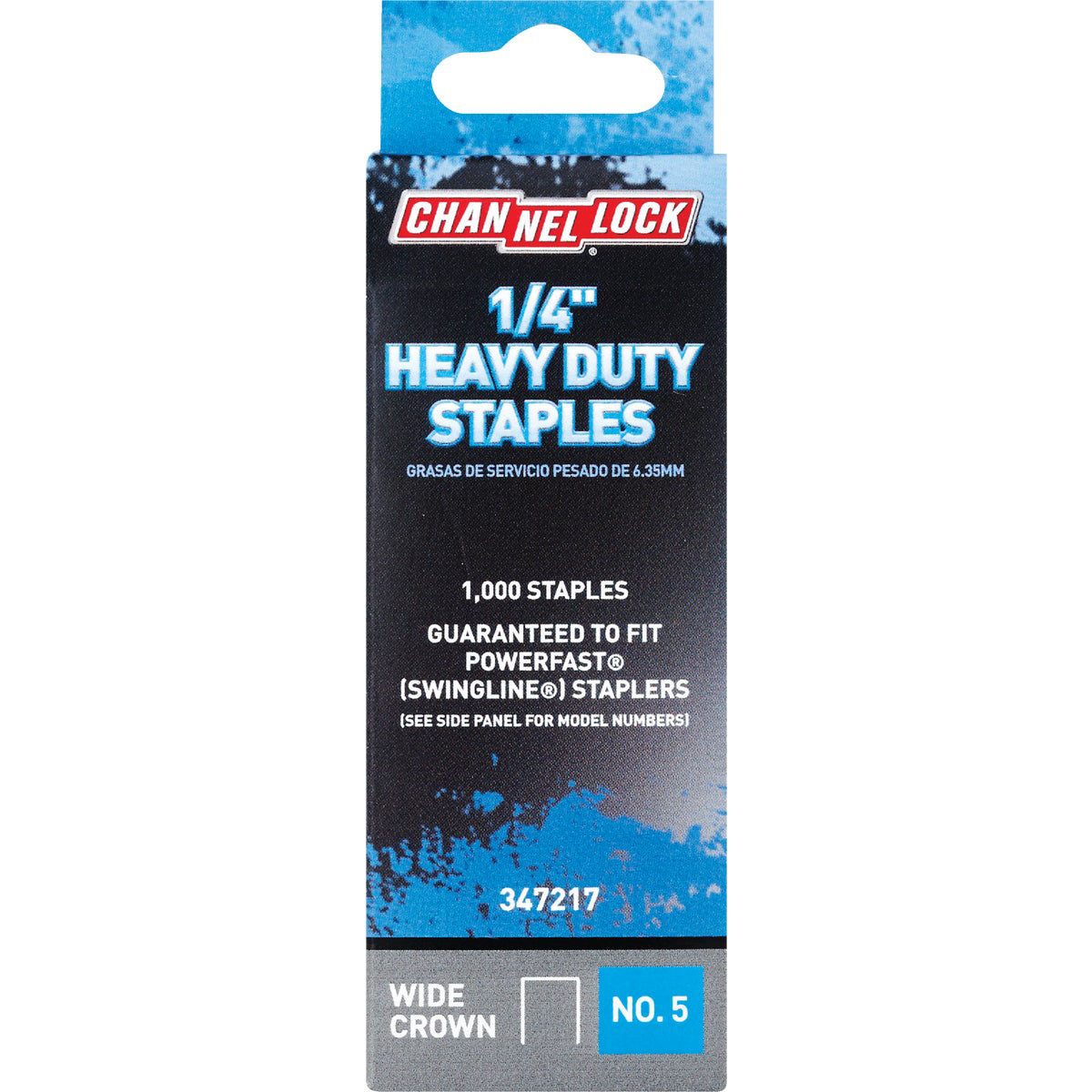 Channellock No. 5 Heavy-Duty Wide Crown Staple, 1/4 In. (1000-Pack ...