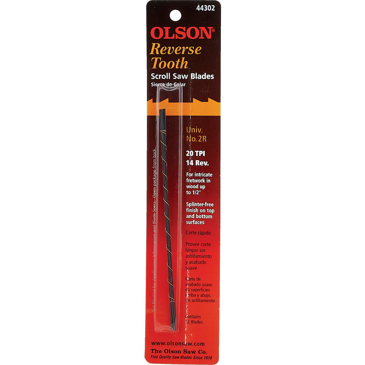 Olson 20TPI Reverse Tooth Plain End Scroll Saw Blade (12 Count) | Do it ...
