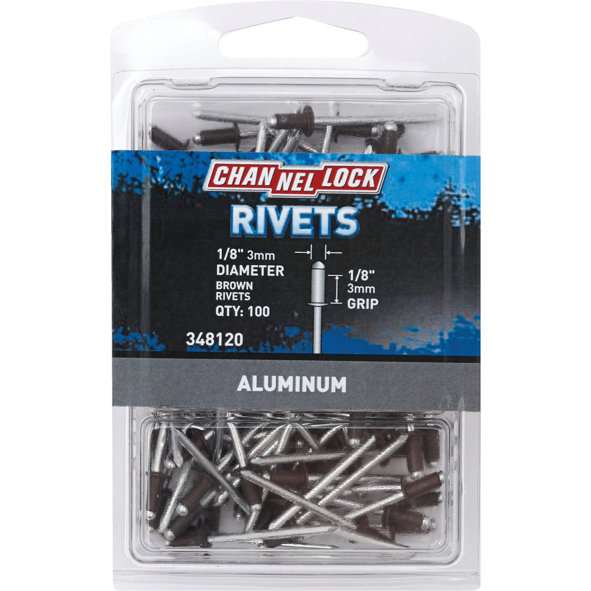 Channellock 1/8 In. Dia. x 1/8 In. Grip Brown Aluminum POP Rivet (100 ...