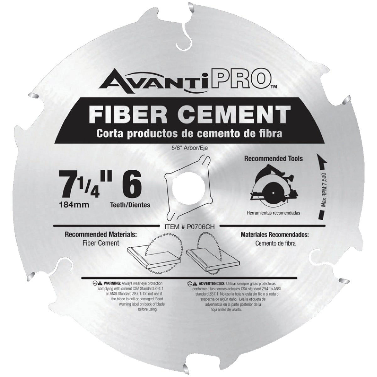 AvantiPRO 7-1/4 In. 6-Tooth Fiber Cement Circular Saw Blade | Do it Best