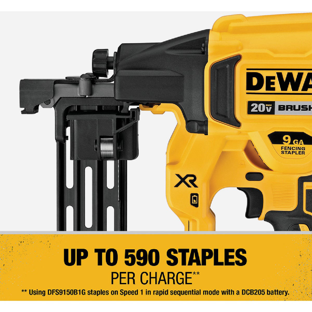 DEWALT 20V MAX XR Brushless 9-Gauge Cordless Fencing Stapler (Tool Only ...