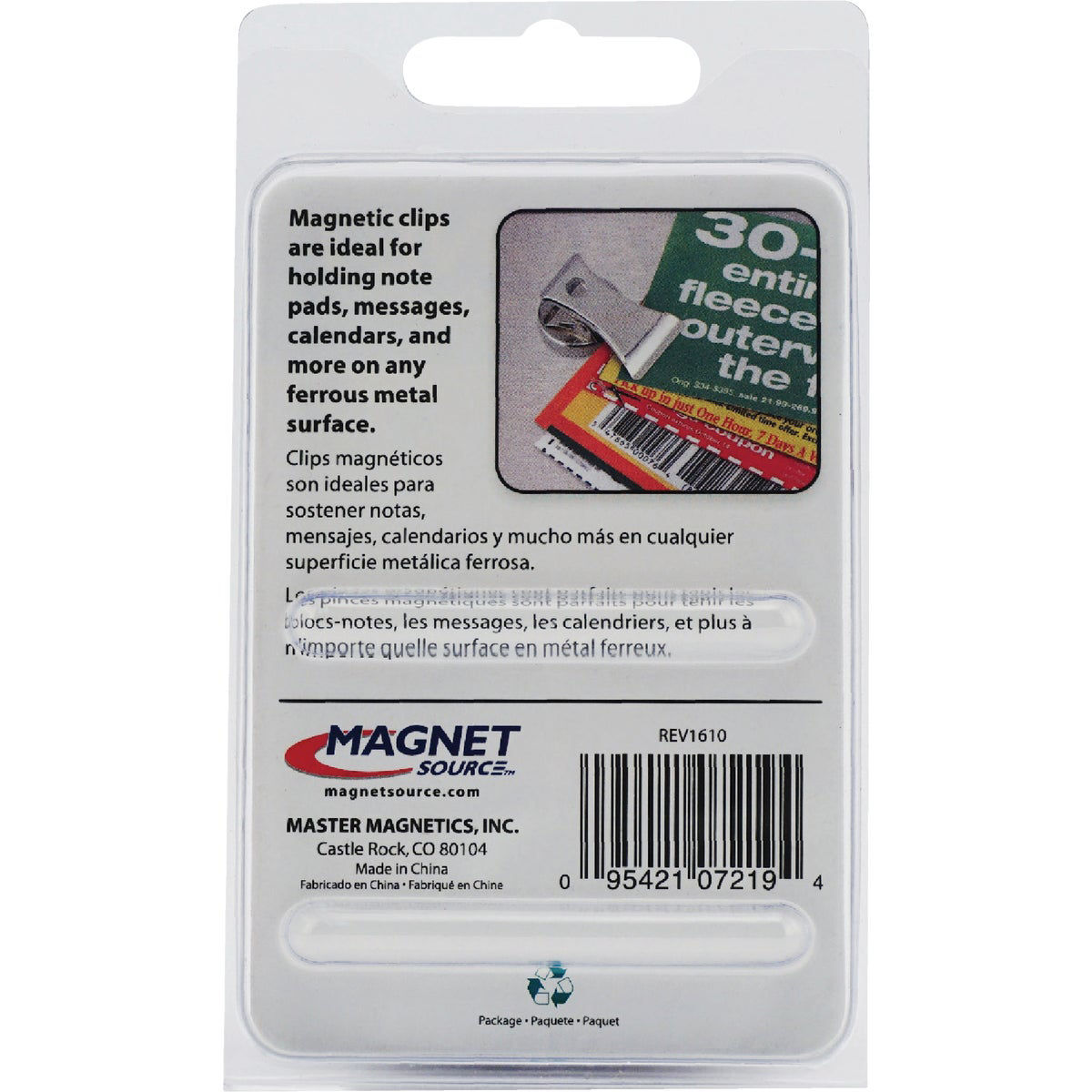 Master Magnetics 1 In. Dia. Chrome Magnetic Note Holder Clip (2-Pack ...