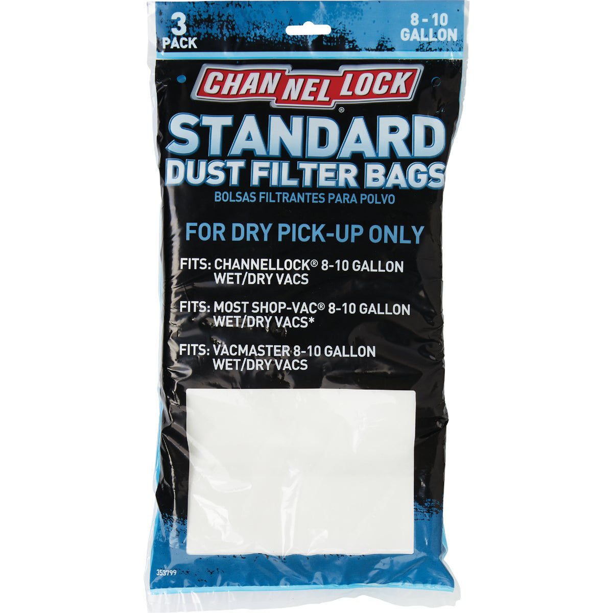 Channellock Paper Standard 8 to 10 Gal. Filter Vacuum Bag (3-Pack) | Do ...