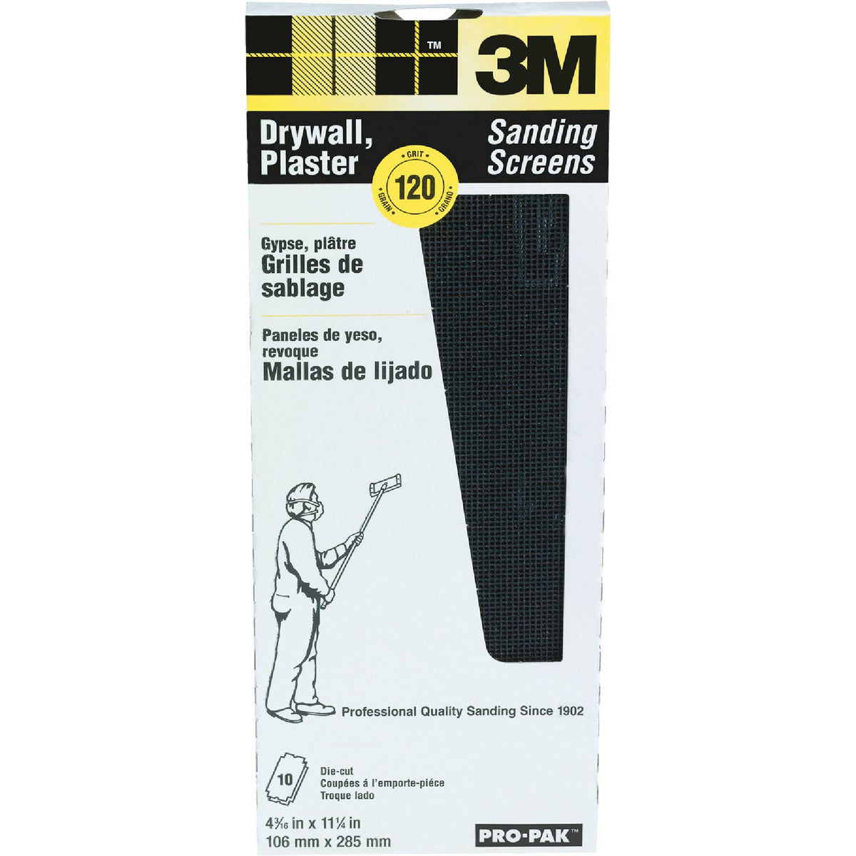 3M ProPak 4-3/16 In. x 11-1/4 In. Drywall Sanding Screens, 120 Grit (10 ...