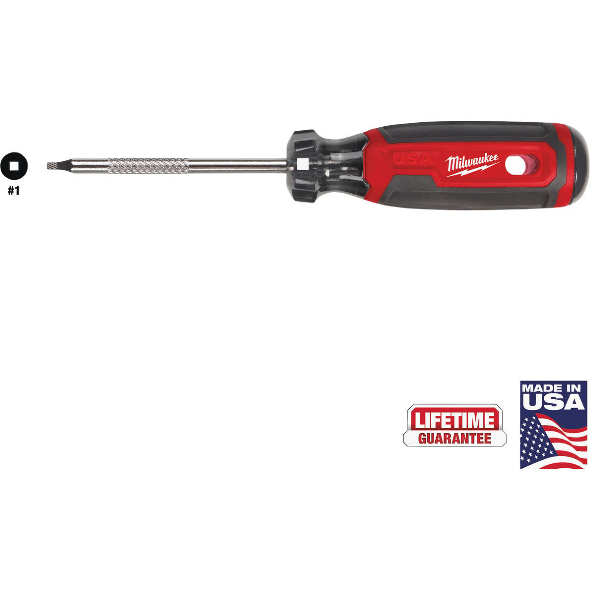 Milwaukee #1 x 3 In. Square Recess Cushion Grip Screwdriver (USA) | Do ...