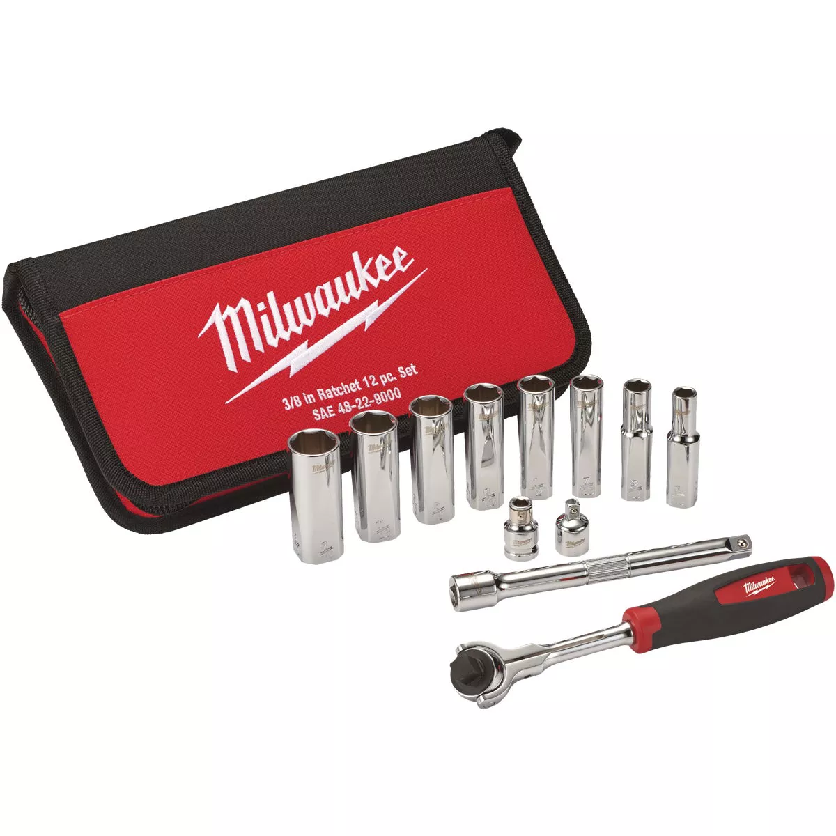 Milwaukee Standard 3/8 In. Drive 6-Point Ratchet & Socket Set | Do it Best