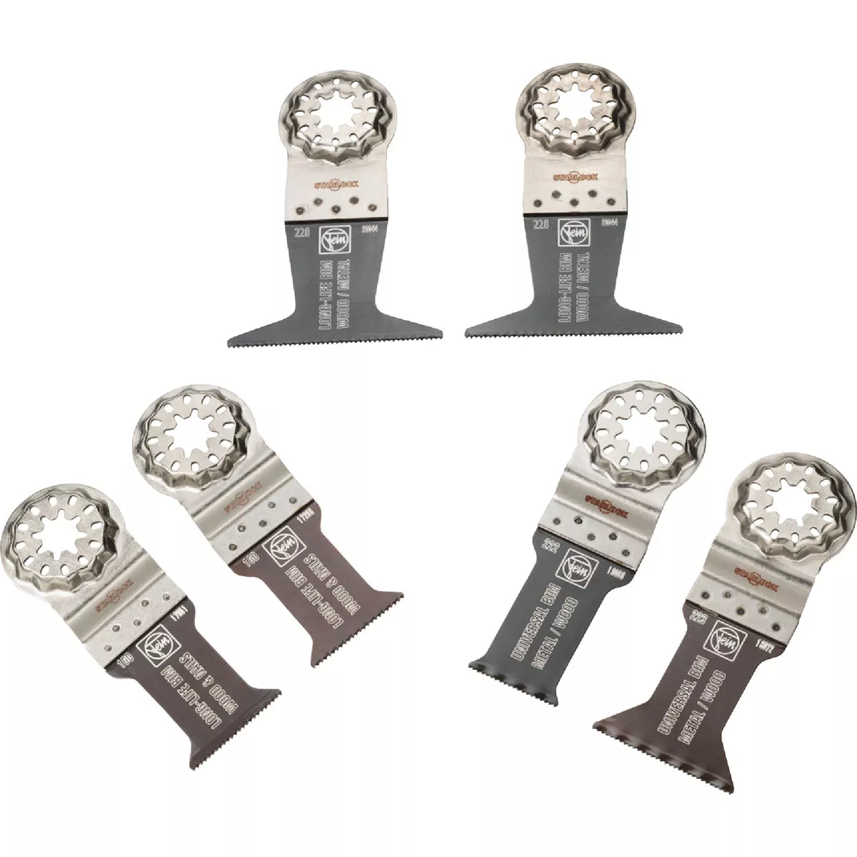 Fein Starlock E-Cut Wood & Metal Cutting Oscillating Blade Set (6-Piece ...