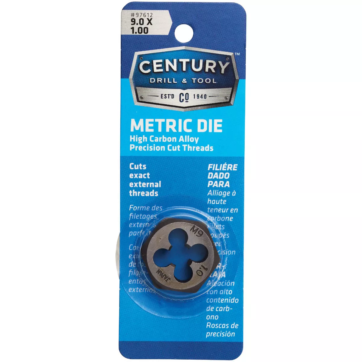 Century Drill & Tool 9.0x1.00 NPT 1 In. Across Flats Hexagon Pipe Die ...