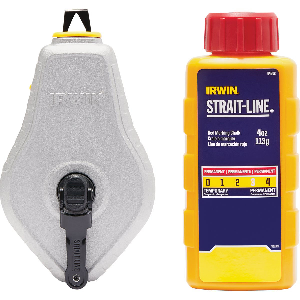 Irwin STRAIT-LINE 100 Ft. Classic Chalk Line Reel and Chalk, Red | Do ...