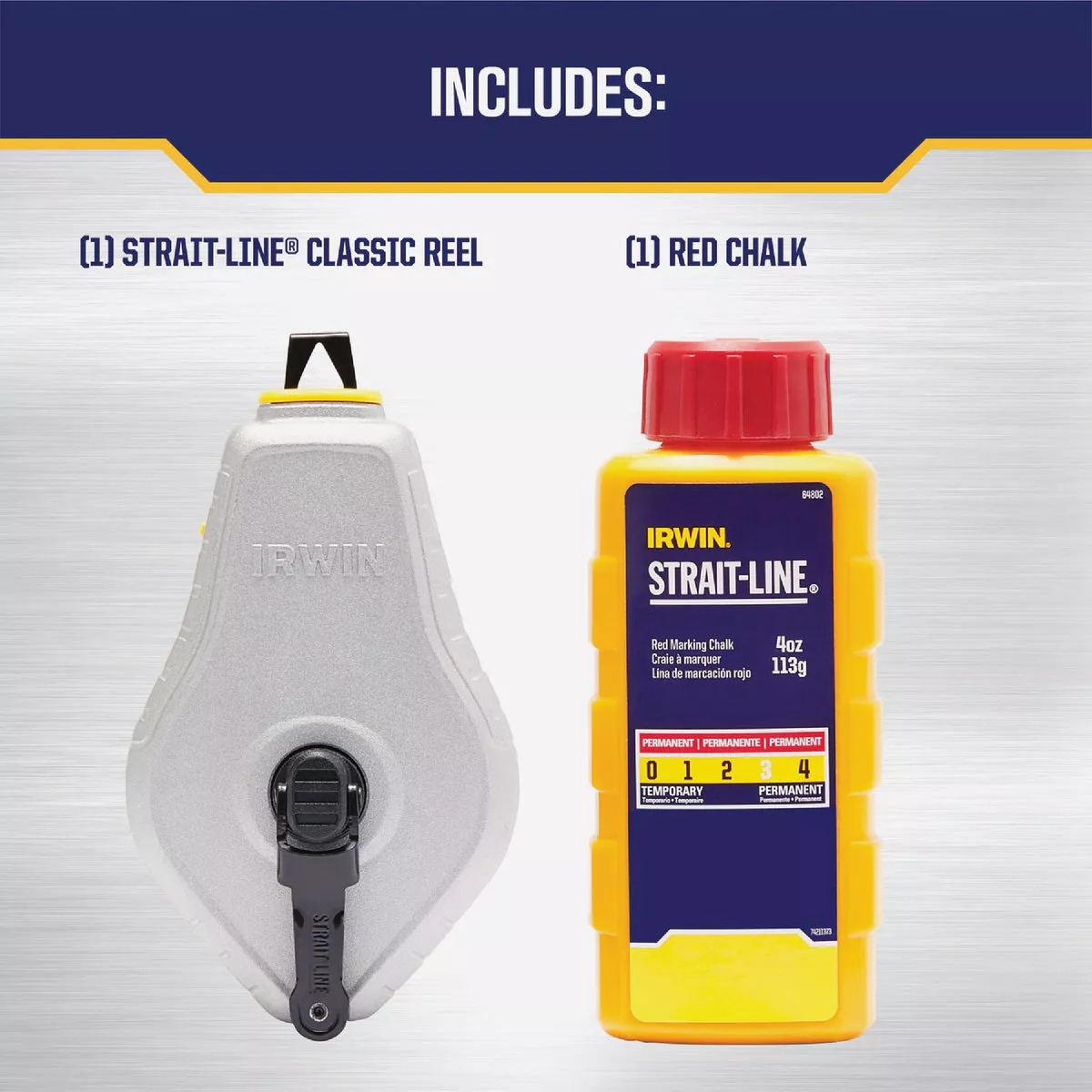 Irwin STRAIT-LINE 100 Ft. Classic Chalk Line Reel and Chalk, Red | Do ...