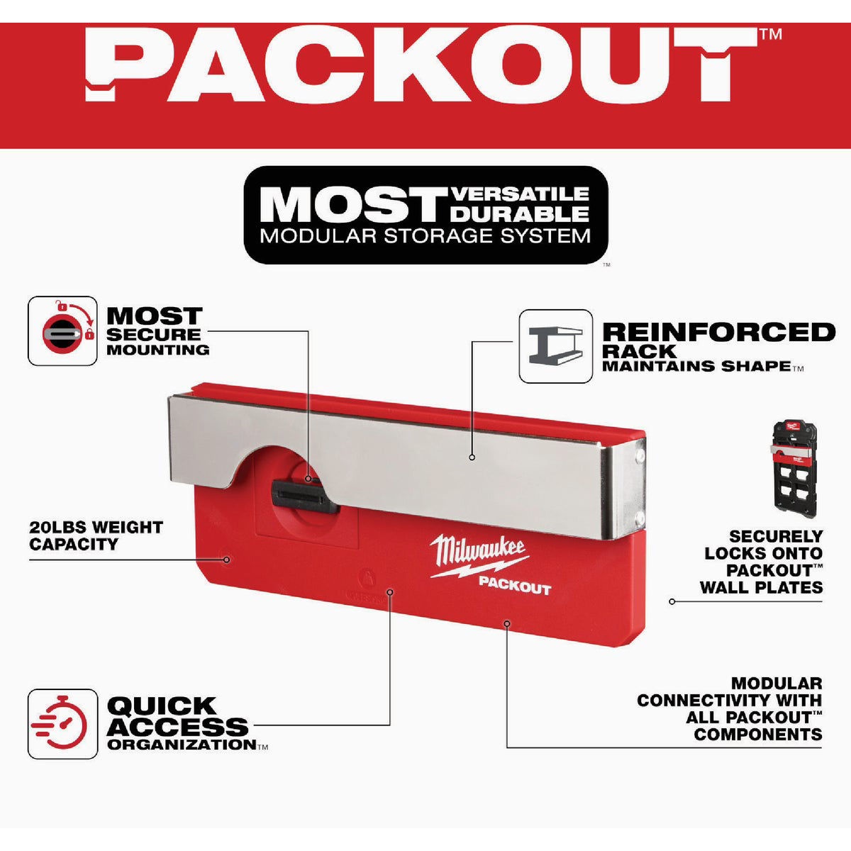 Milwaukee PACKOUT Belt Clip Rack | Do it Best