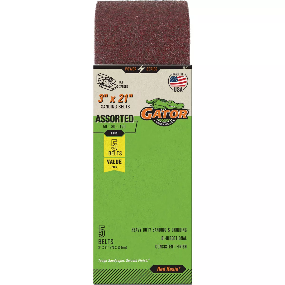 Gator Blade 3 In. x 21 In. 50/80/120 Grit Sanding Belt (5-Pack) | True ...