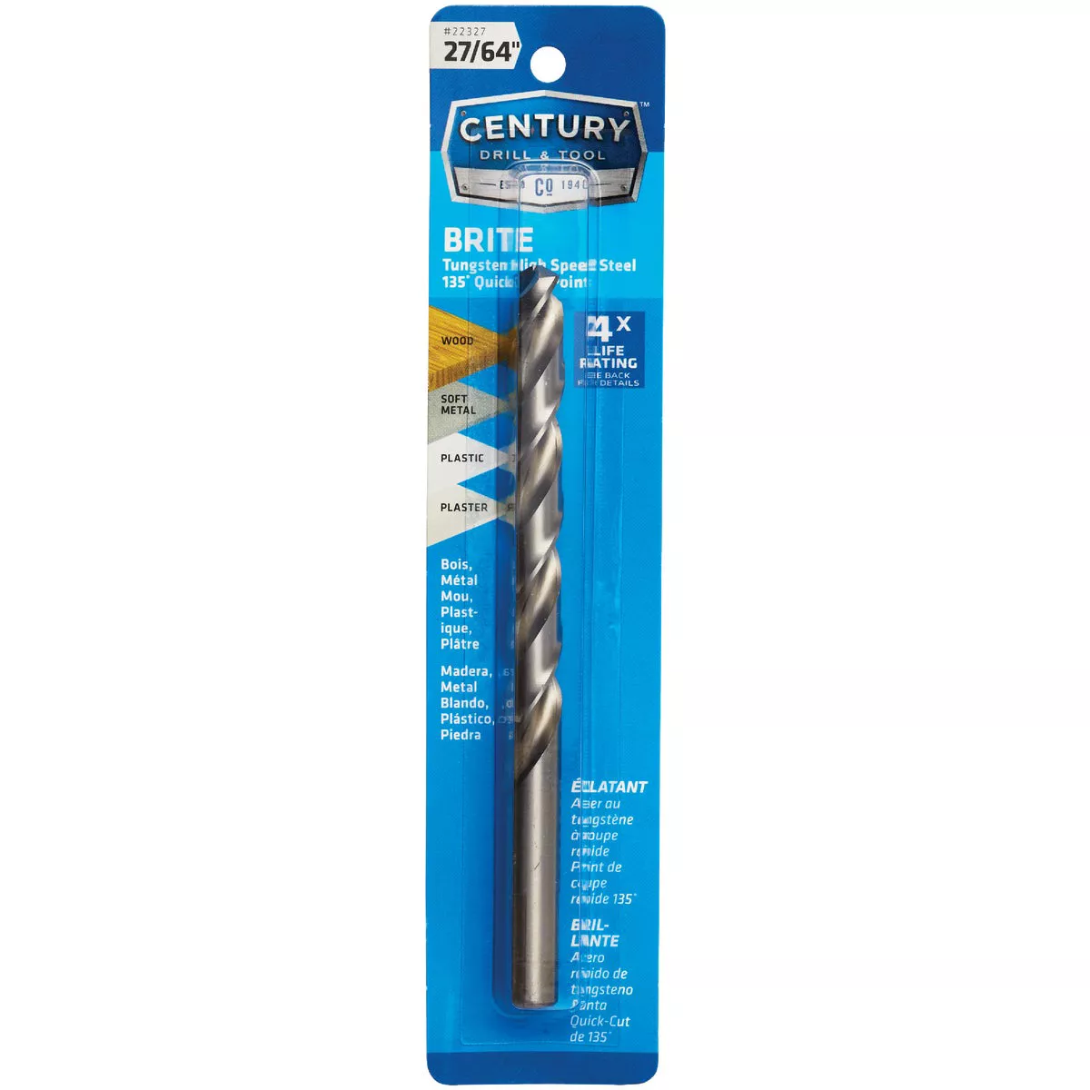 Century Drill & Tool 27/64 In. Tungsten High Speed Steel Quick-Cut ...