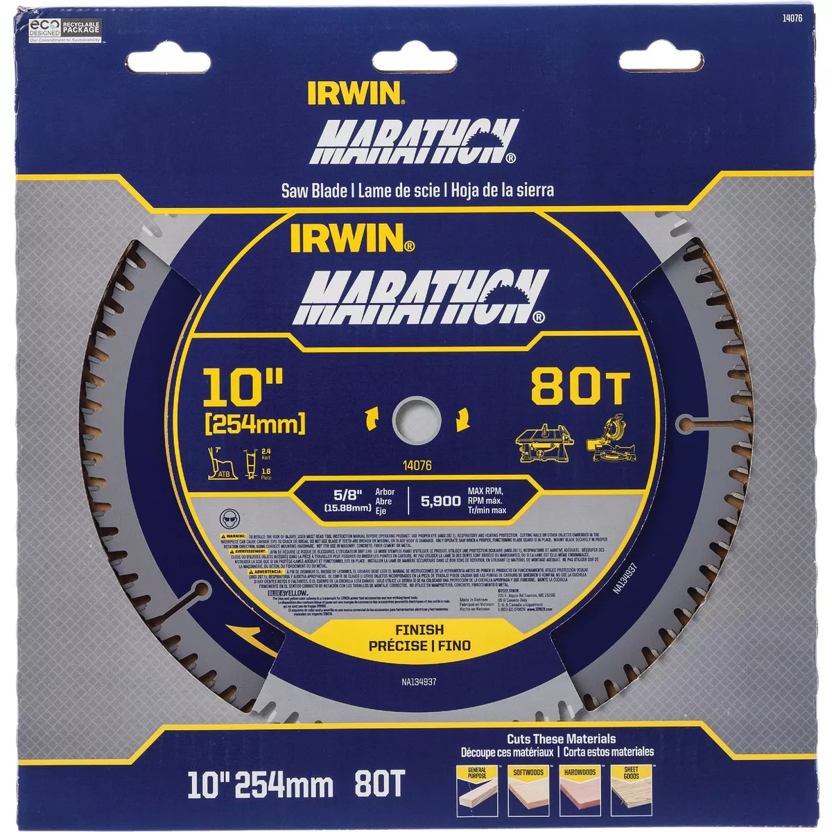 Irwin Marathon 10 In. 80-Tooth Trim/Finish Circular Saw Blade | Do it Best