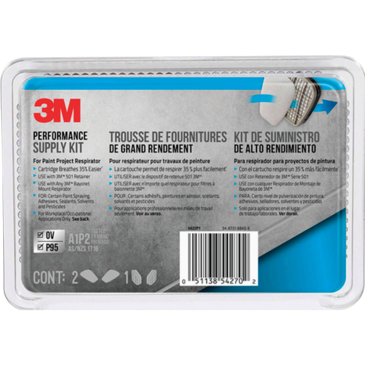 3M Performance Replacement Kit for the Paint Project Respirator OV/P95 ...