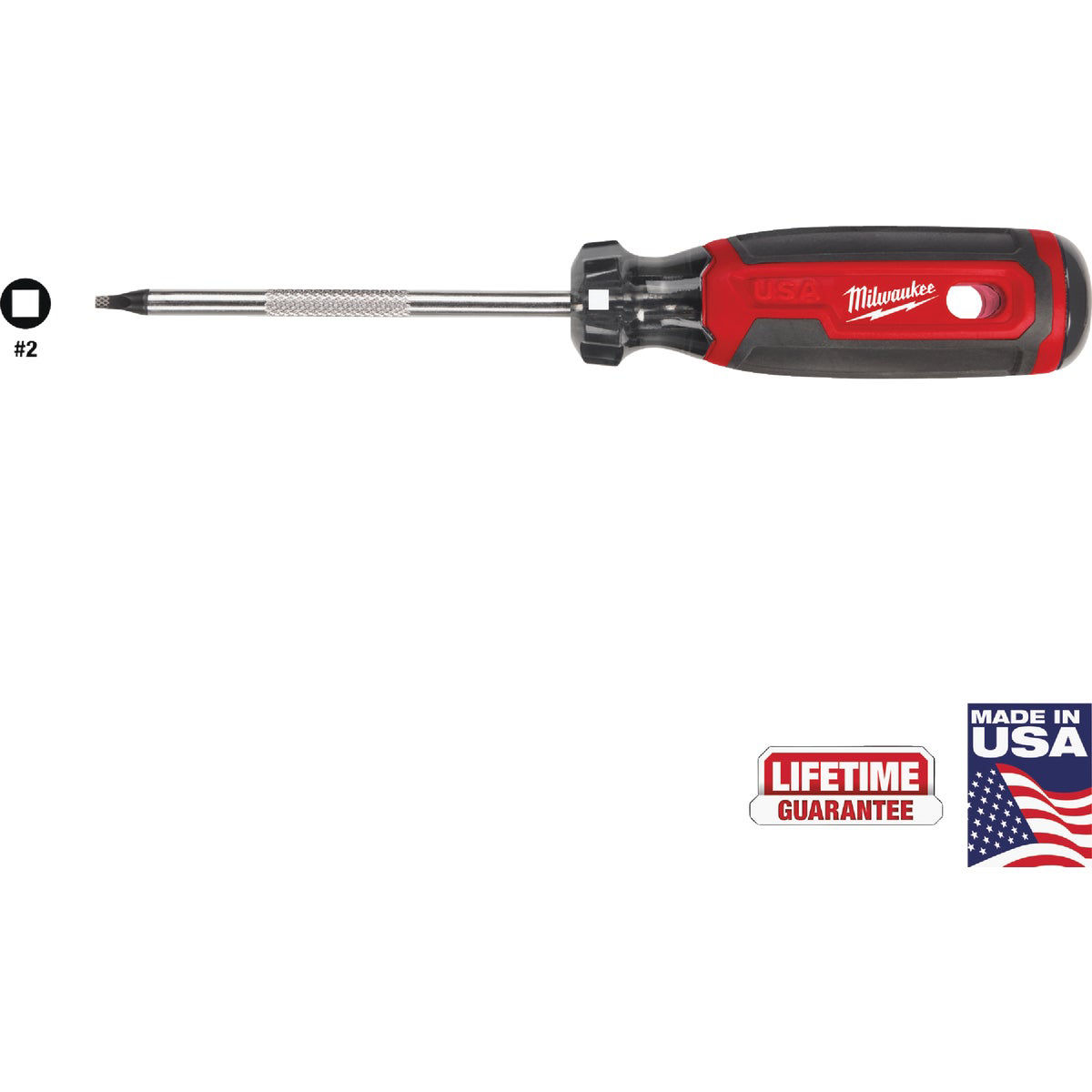 Milwaukee #3 x 6 In. Square Recess Cushion Grip Screwdriver (USA) | Do ...