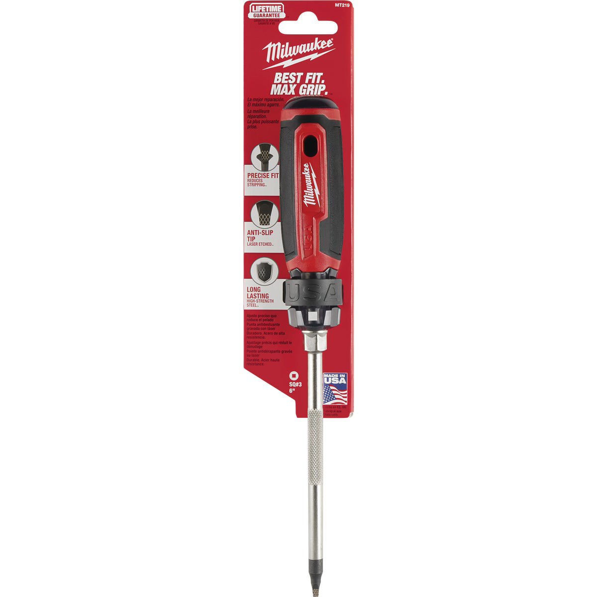 Milwaukee #3 x 6 In. Square Recess Cushion Grip Screwdriver (USA) | Do ...