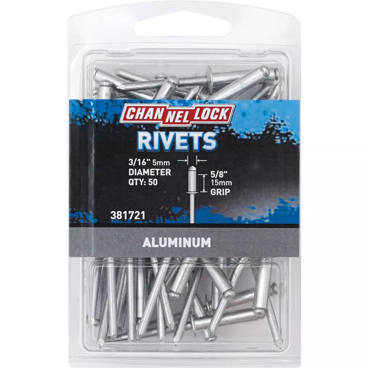 Channellock 3/16 In. Dia. x 5/8 In. Grip Aluminum POP Rivet (50-Pack ...