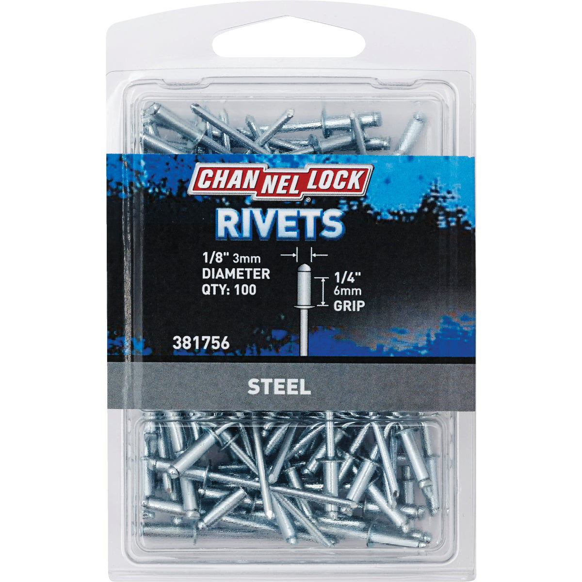 Channellock 1/8 In. Dia. x 1/4 In. Grip Steel POP Rivet (100-Pack) | Do ...