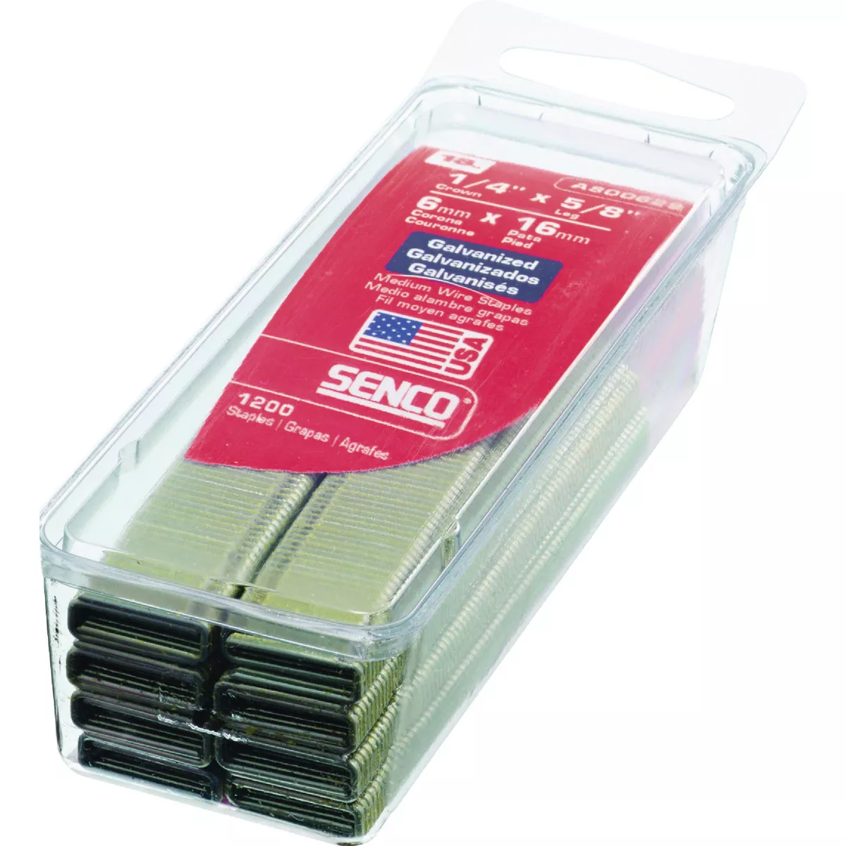 Senco AccuSet 18-Gauge Galvanized Medium Wire Finish Staple, 1/4 In. x ...