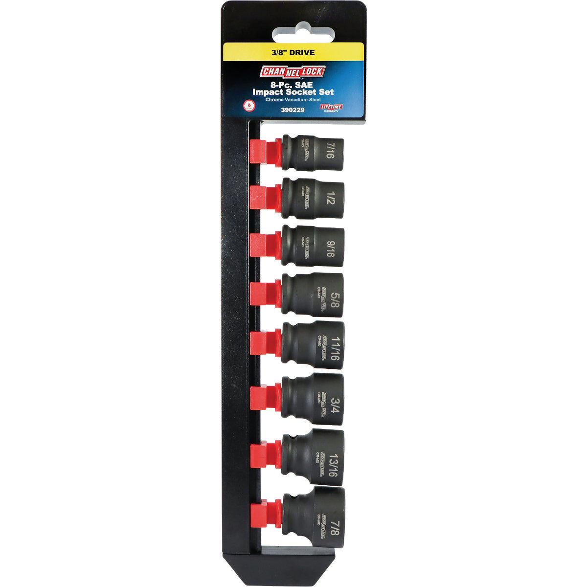 Channellock Standard 3/8 In. Drive 6-Point Shallow Impact Driver Set (8 ...