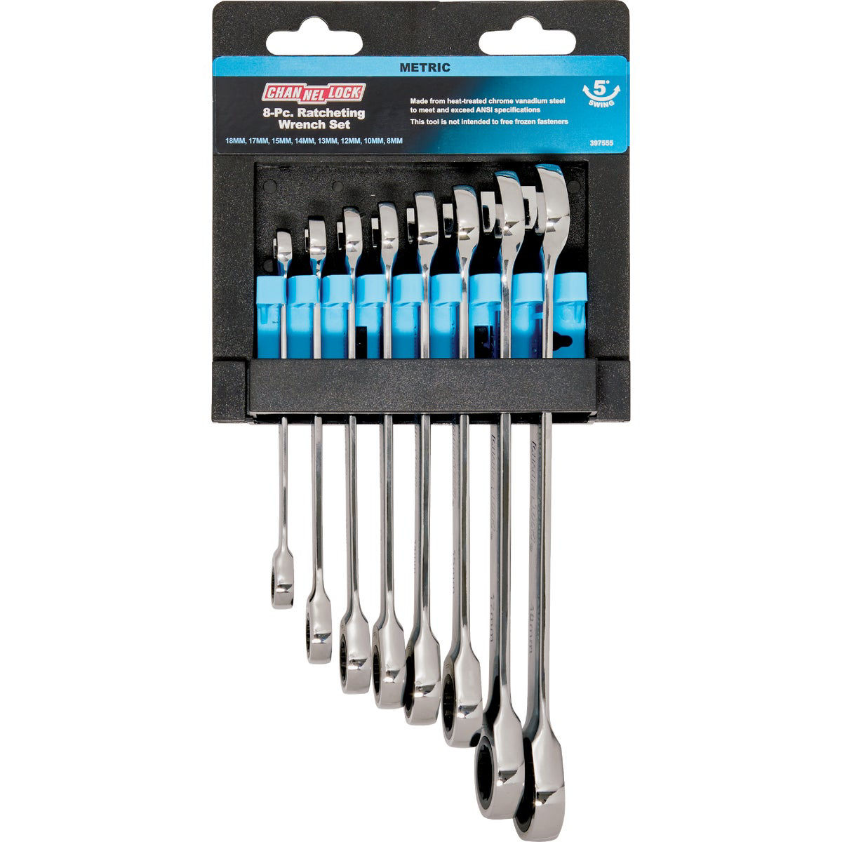 Channellock Metric 12-Point Ratcheting Combination Wrench Set (8-Piece ...