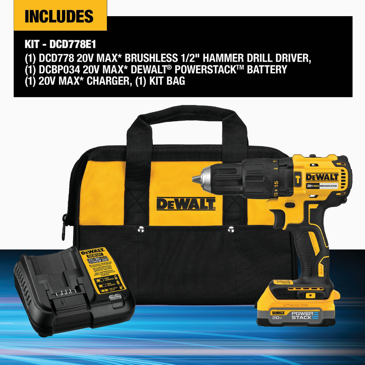 DEWALT 20-Volt MAX Lithium-Ion Brushless 1/2 In. Compact Cordless ...