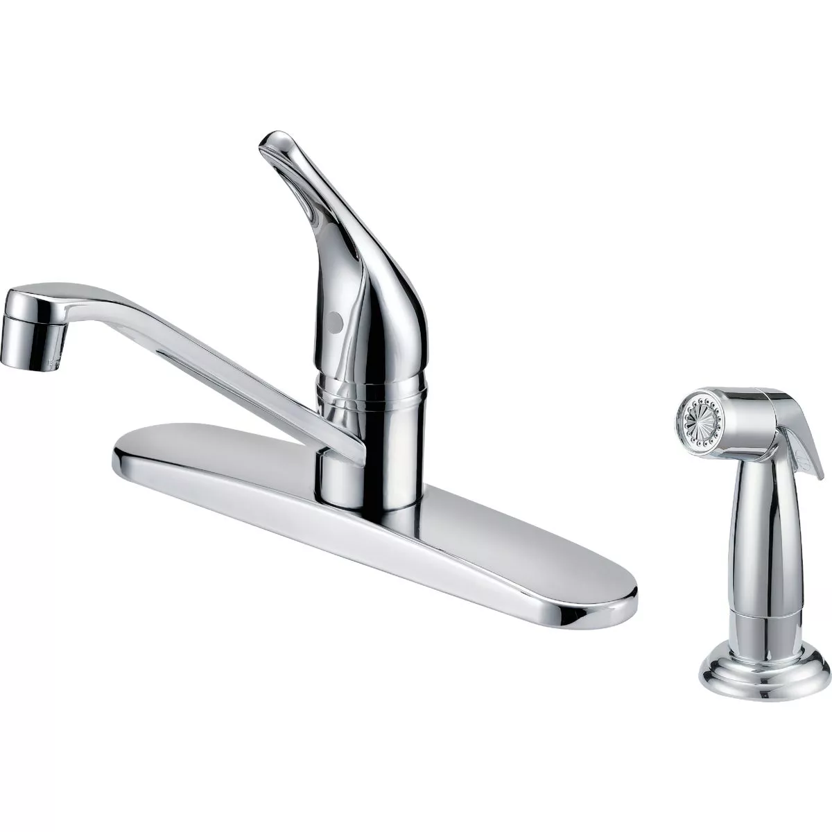Home Impressions 1-Handle Lever Kitchen Faucet with Side Spray, Chrome ...