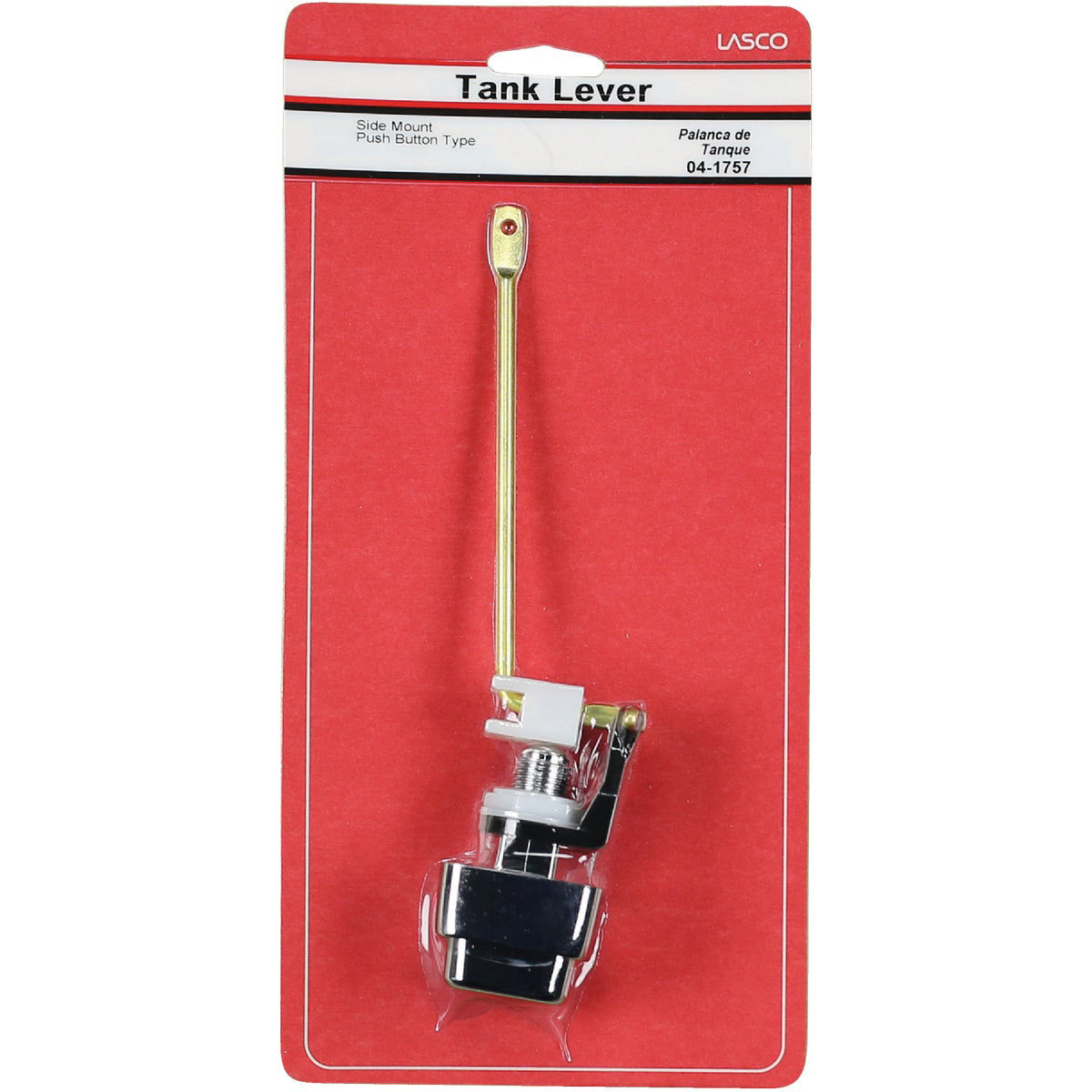 Lasco Side-Mount Push Button Chrome Plated Tank Lever with Metal Arm ...