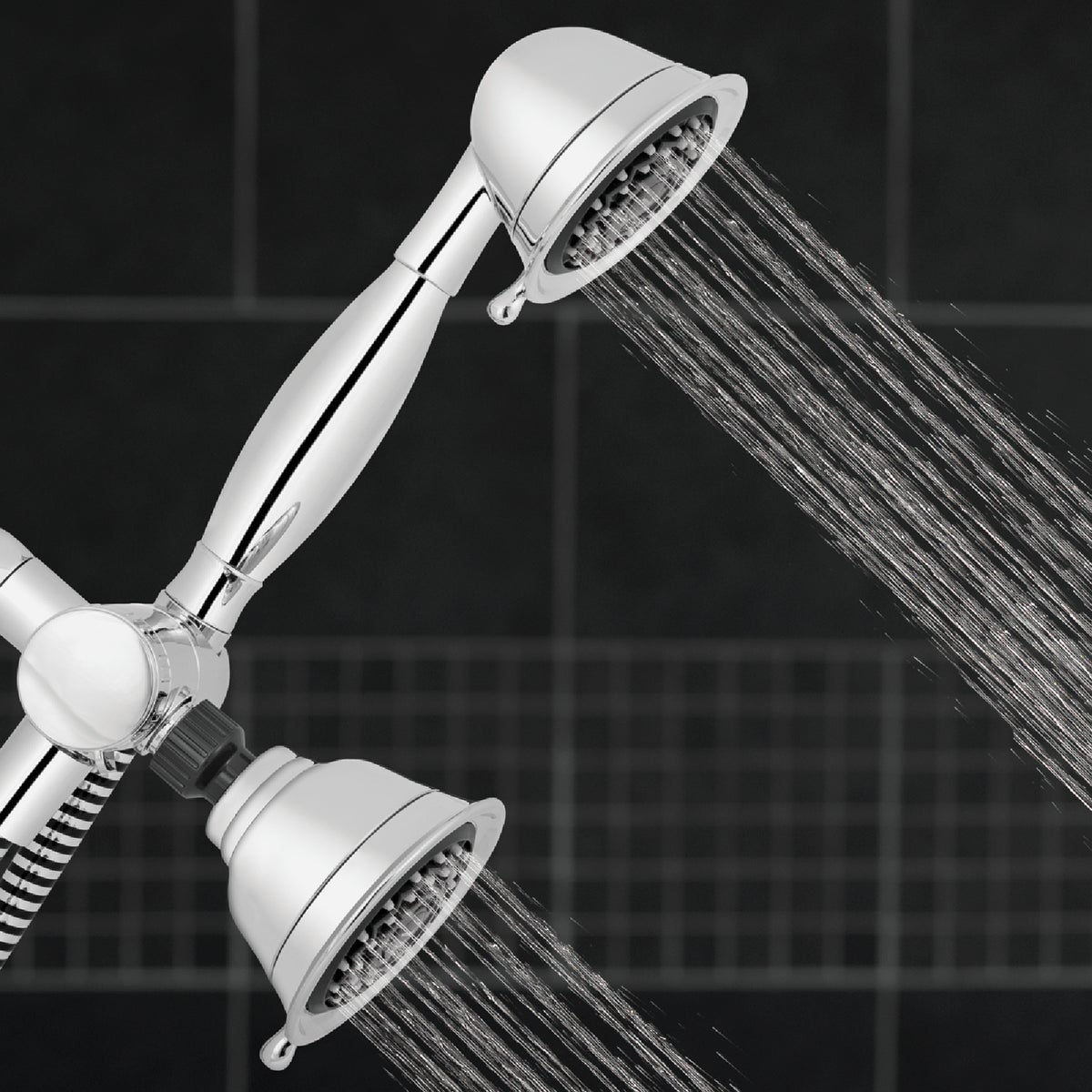 Waterpik PowerSpray+ Dual Shower Head 3-Spray 1.8 GPM Combo Handheld ...