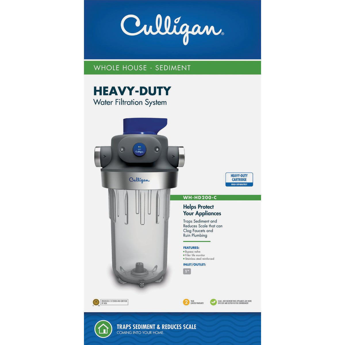 Culligan 1 In. Whole House Heavy Duty Water Filter System for WH-HD200 ...